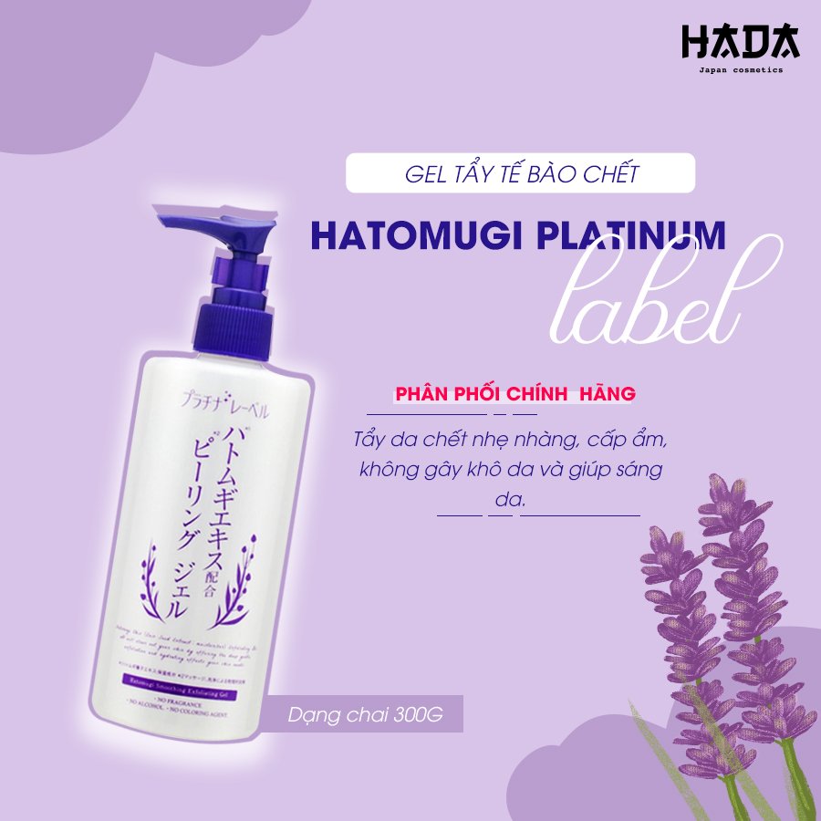 Gel Tẩy Tế Bào Chết Mặt Hatomugi Platinum Label 300g - HADA Cosmetic